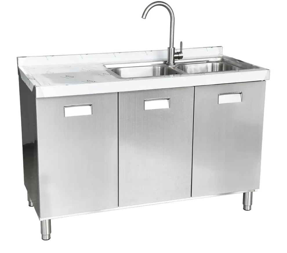 Double Bowl Sink Cabinet - 1700mm x 700mm x 900mmH - LHS WORK AREA ...