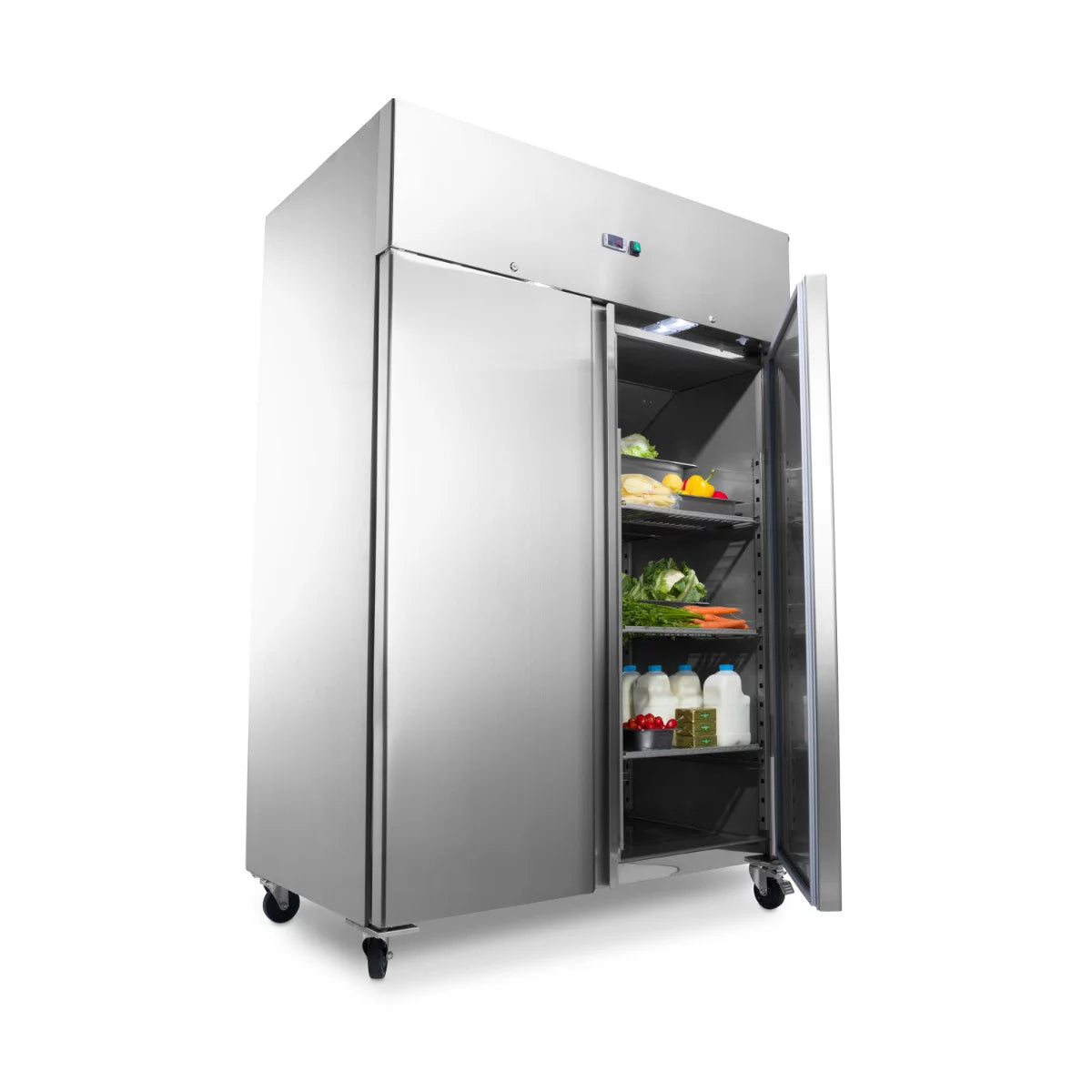 Commercial Kitchen Upright Refrigerator 1200 L Stainless Steel PREMIUM ...