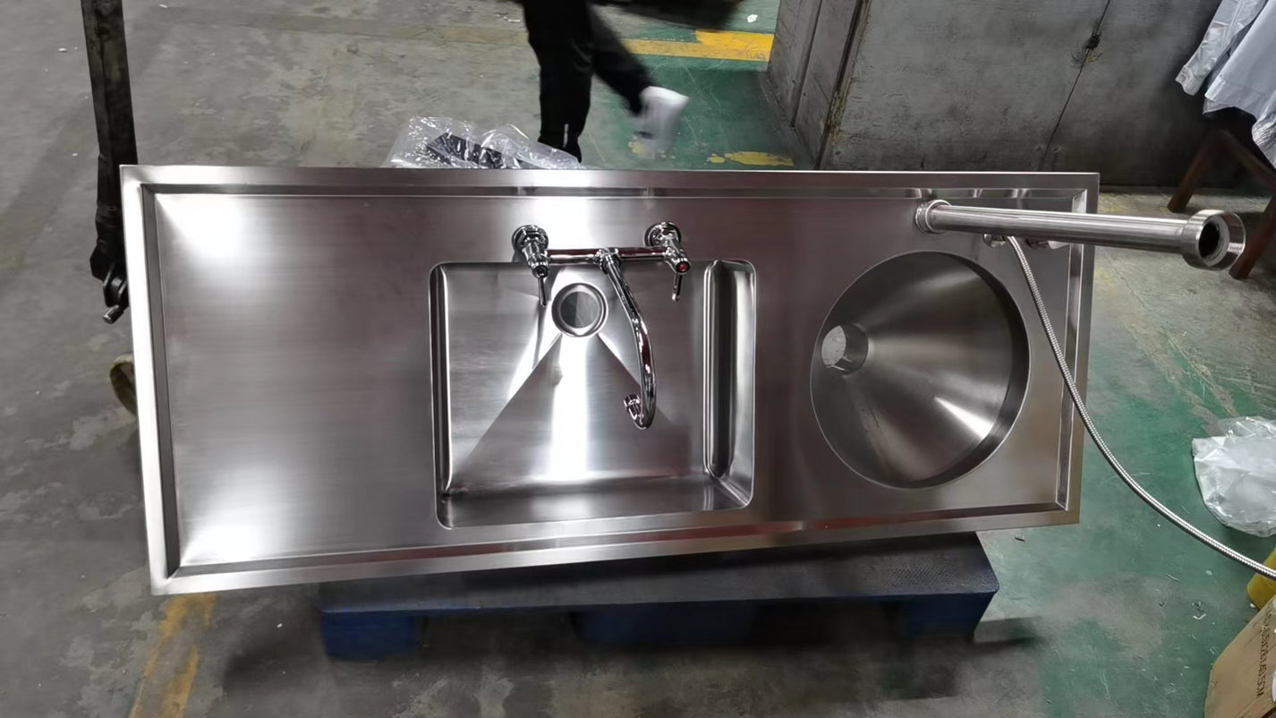 Combination Sluice Sink With Slop Hopper and Drain Board - 1600 X 600 ...